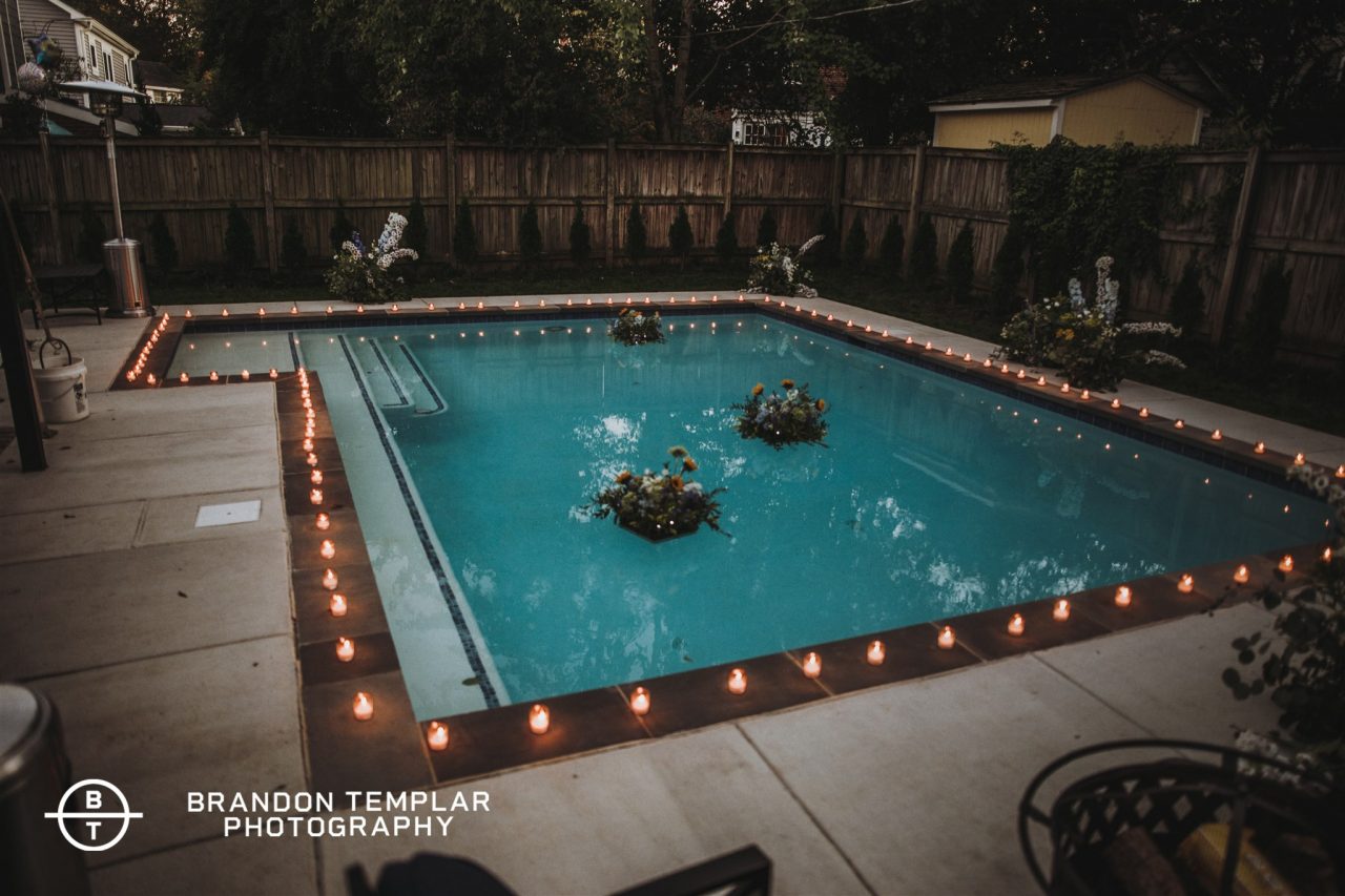 Poolside Wedding Reception At Home | Petal's Edge Floral Design